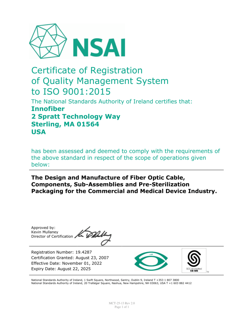 Certifications - Innofiber