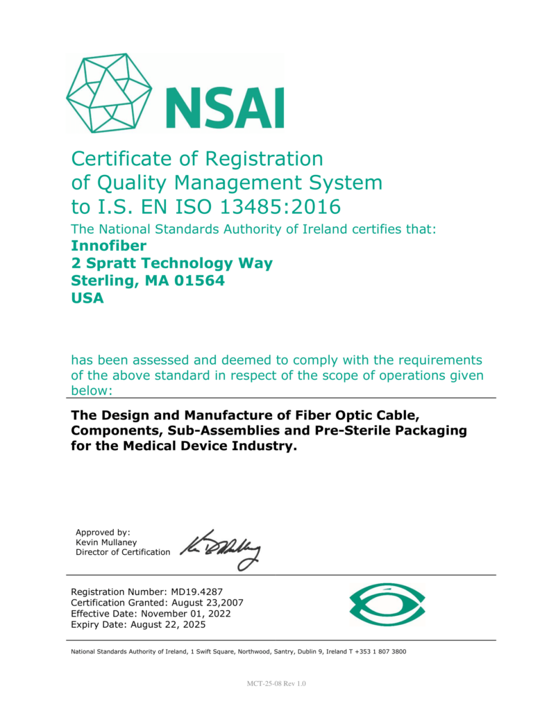 Certifications - Innofiber